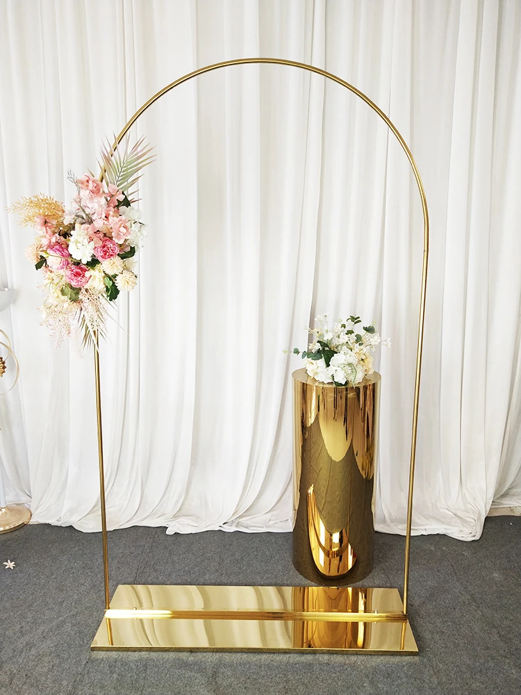 3pcs Gold Stainless Steel Backdrop Wedding Arches For Ceremony Wedding ...