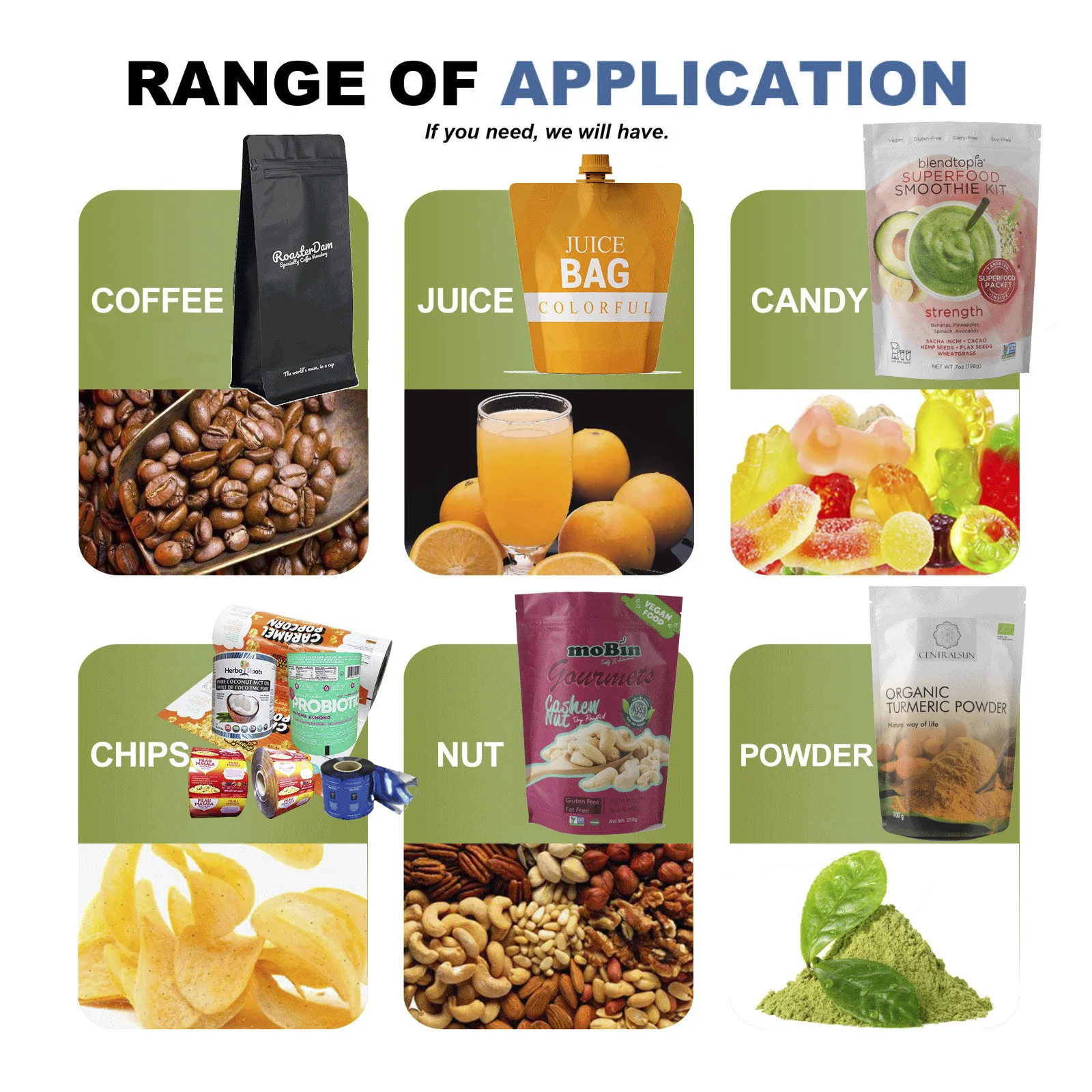 Cali Pack Custom Print Food Packaging Bag Moisture-Proof Stand up Pouch ...