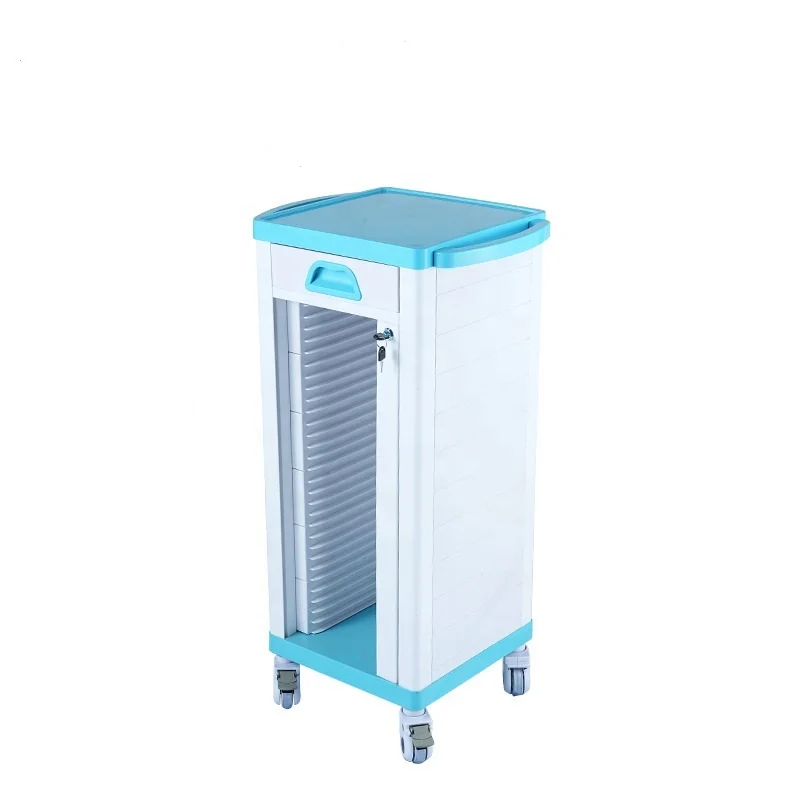 Wholesale Abs Mobile Patient Record Trolley Double Rows Hospital Case ...