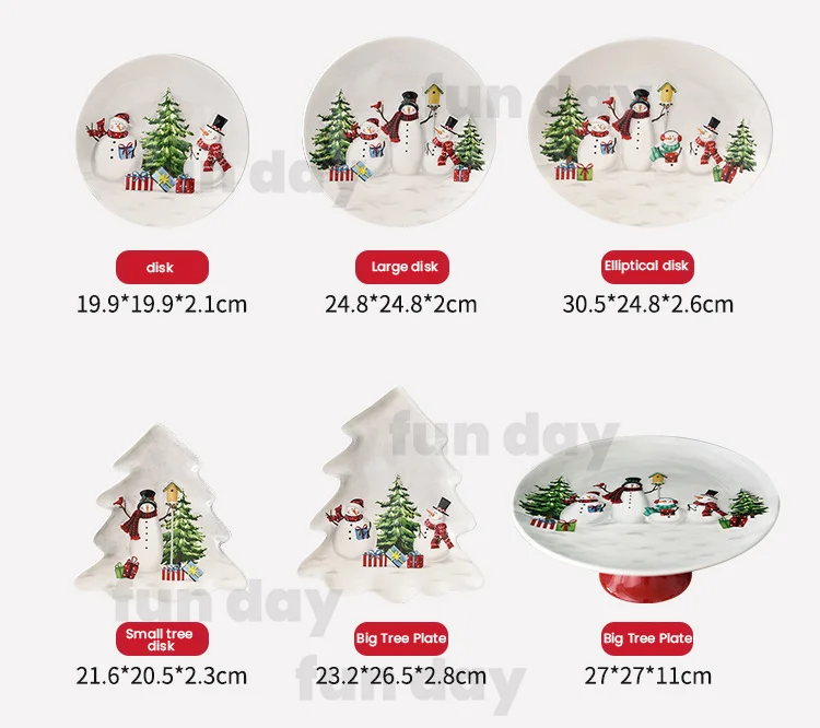 Eco-Friendly Ceramic Dinner Plate Set for Kids - Christmas Dinnerware ...