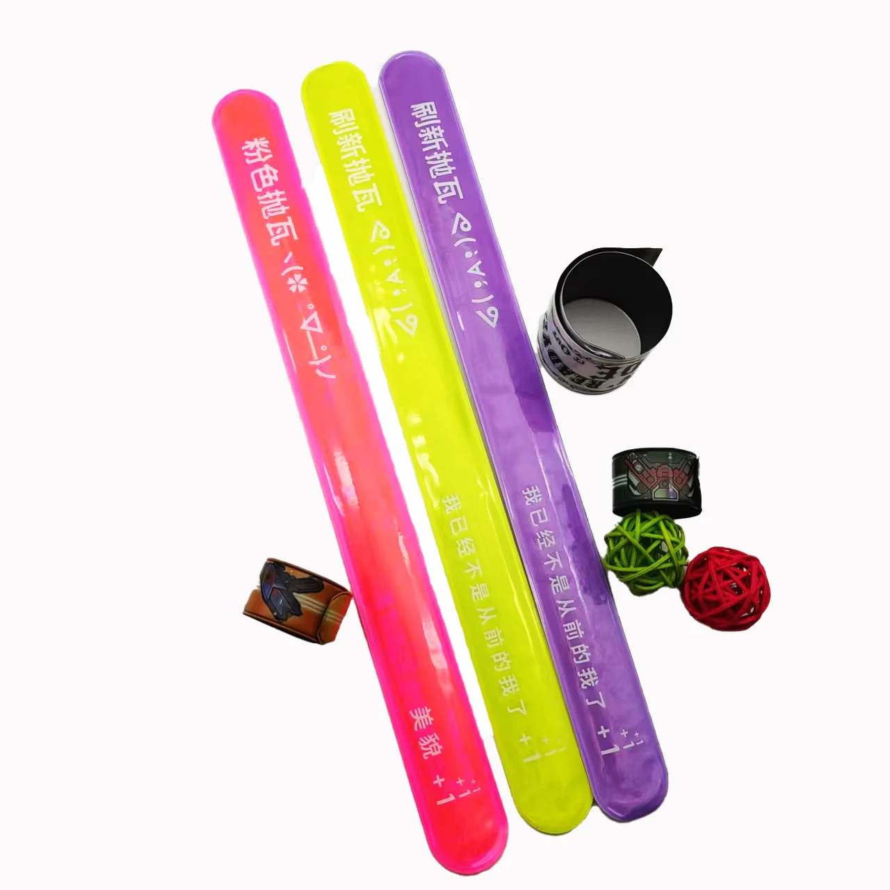 Personalized Pvc Slap Band Wide Reflex Slap Reflective Bracelet Wrap ...