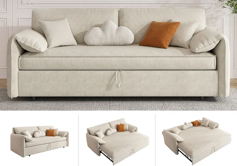 Cheap Full Size Pull Out Good Moisture Absorption Economic Sofa Bed With Storage Upholstered ...