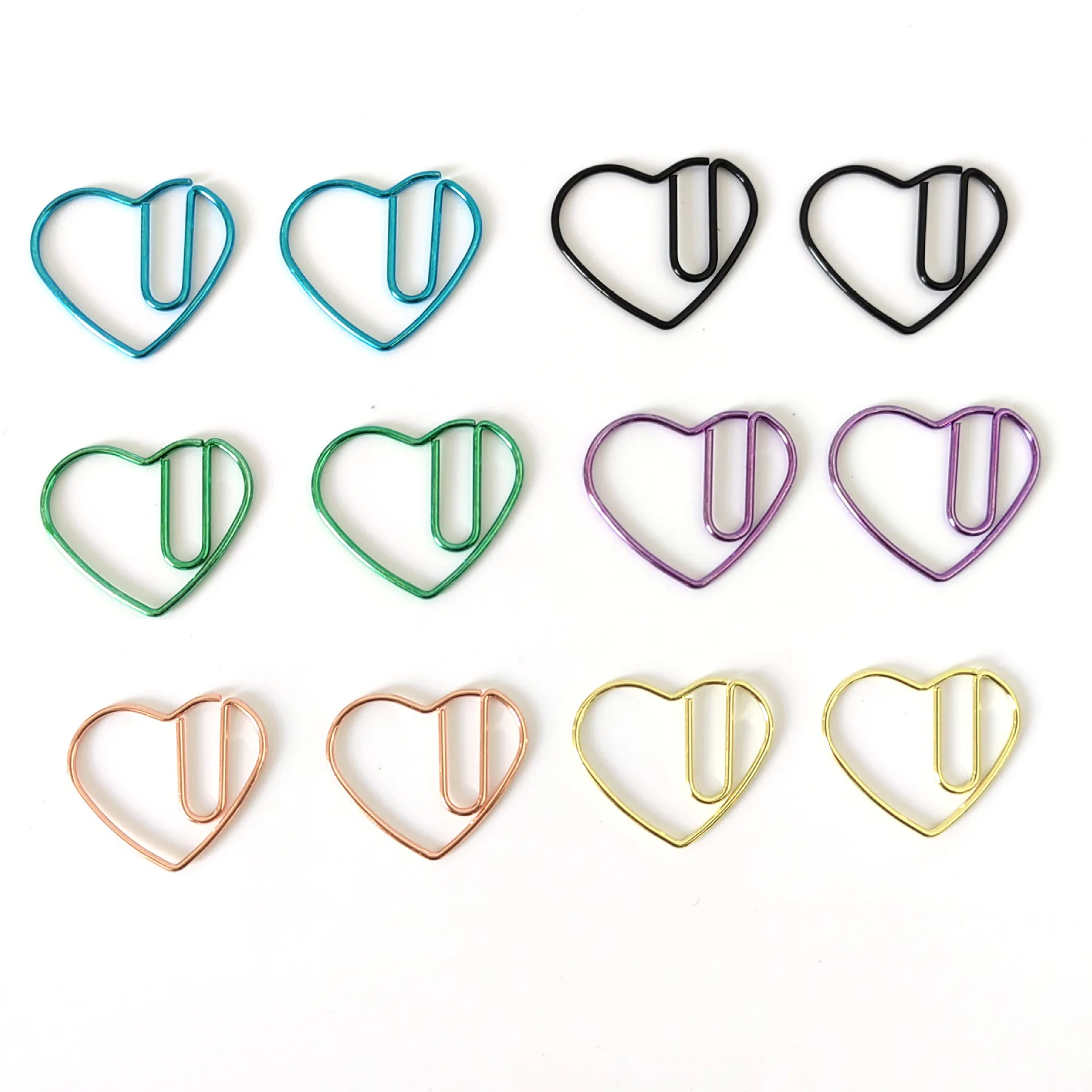 Cute Mini Small Heart Paper Clips Paperclips Smooth Finish Wide Clips ...