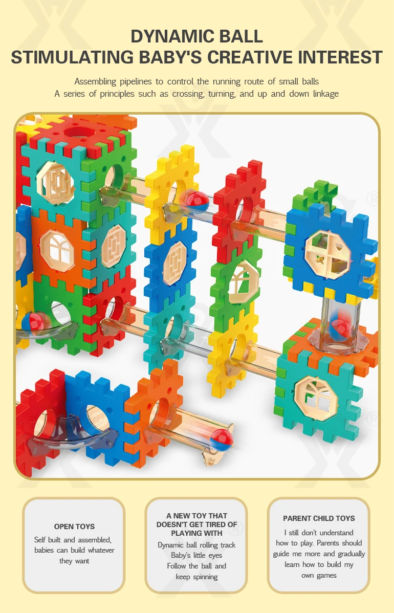 Chengji Ball Track Game Kids Educational Assemble Construction Pipe ...