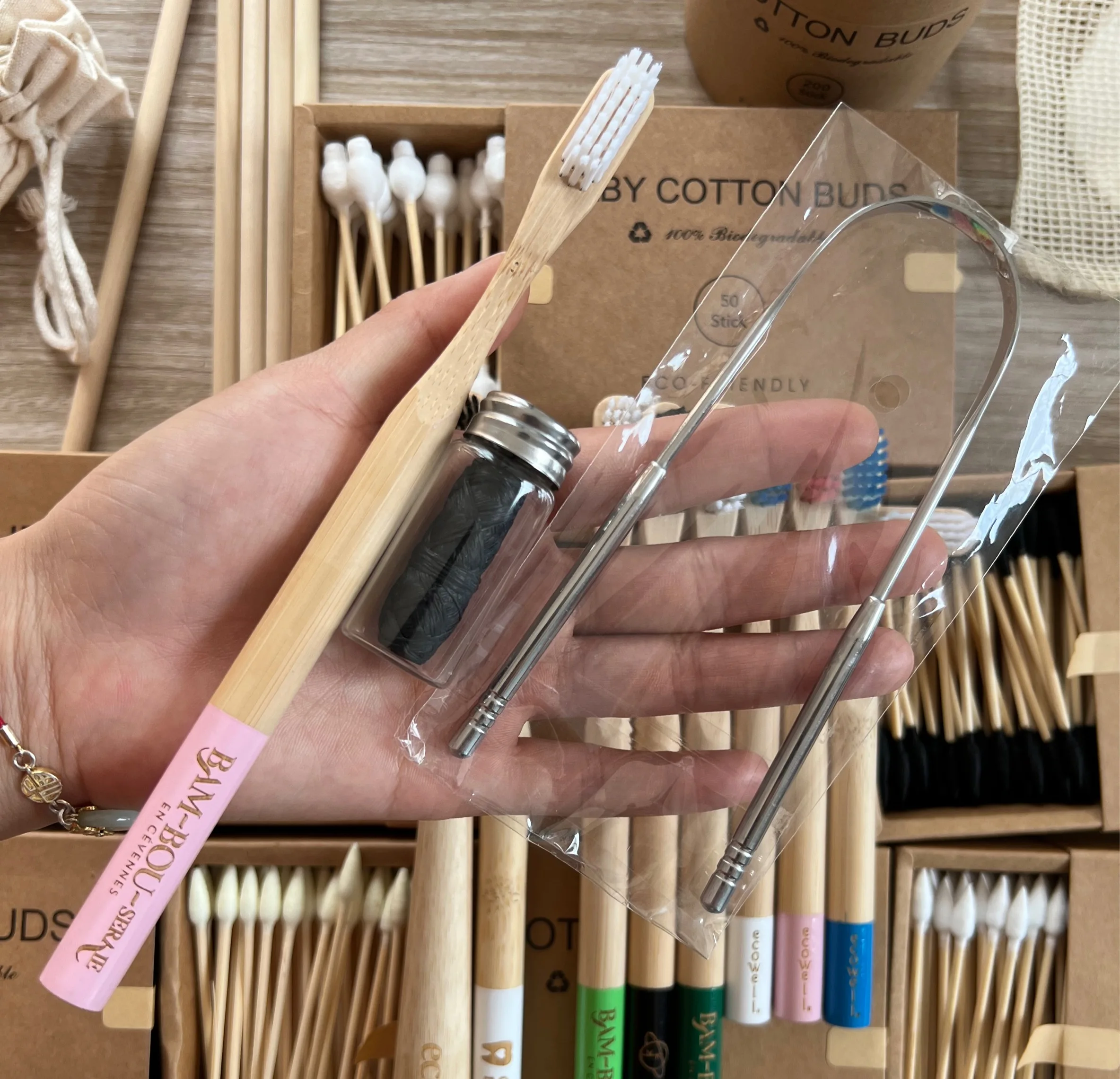 Eco-friendly Bamboo Toothbrush with Soft Charcoal Bristles