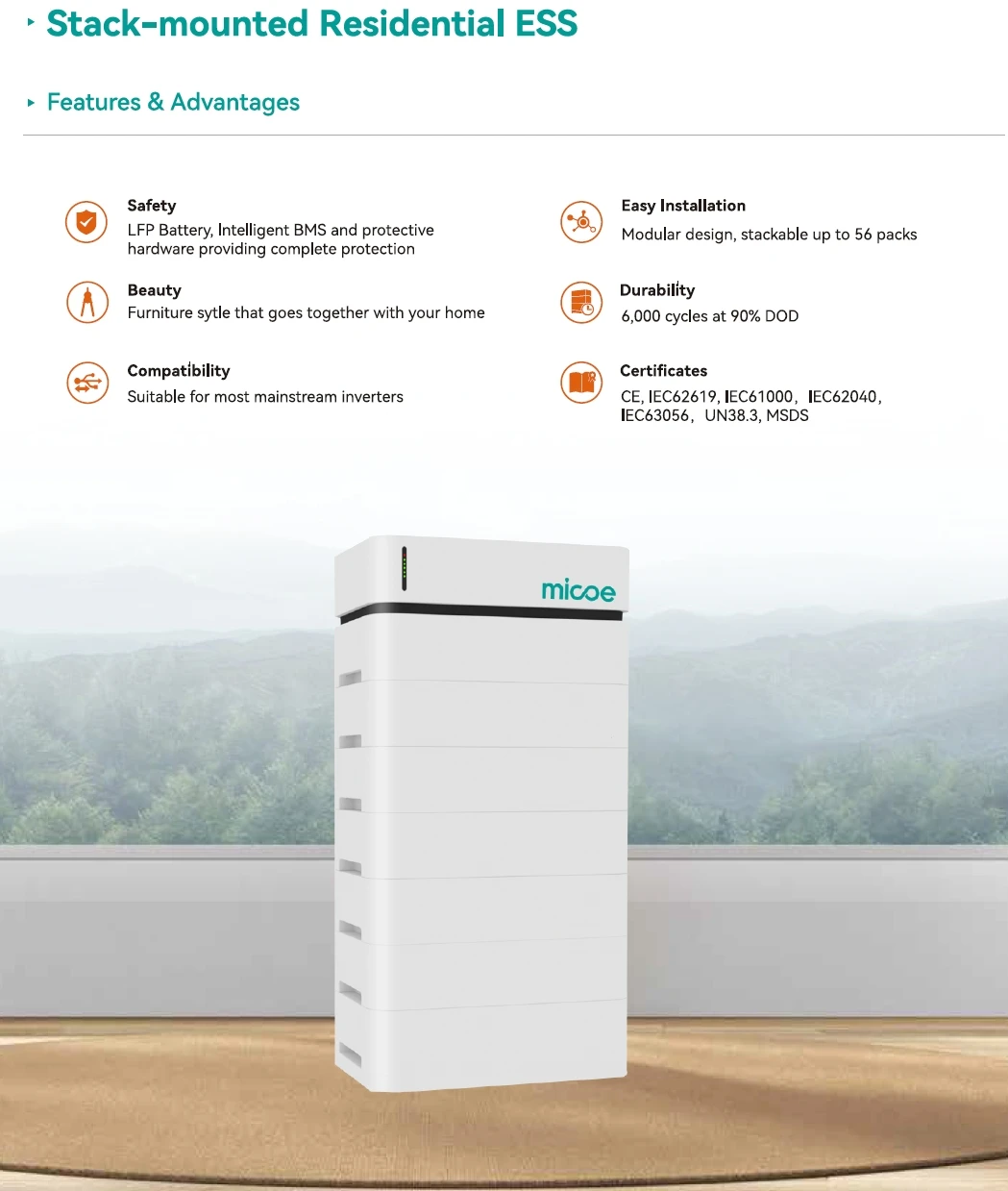 Residential Energy Storage System High Voltage Stacked Lifepo4 10kWh to ...