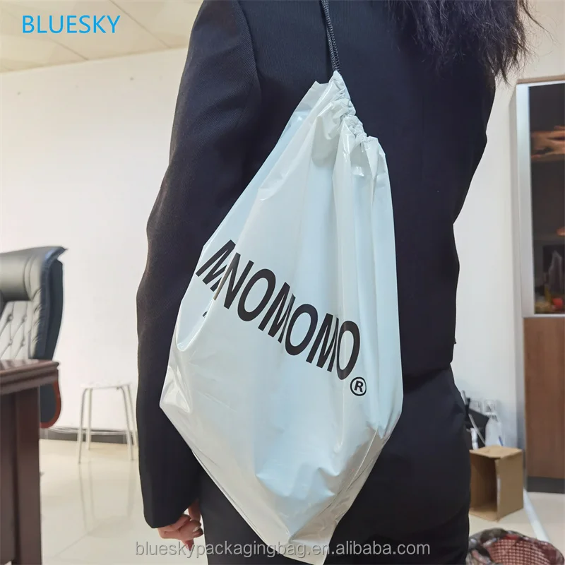 Custom Eco Friendly Drawstring Plastic Poly Bag With Logo Waterproof PE ...