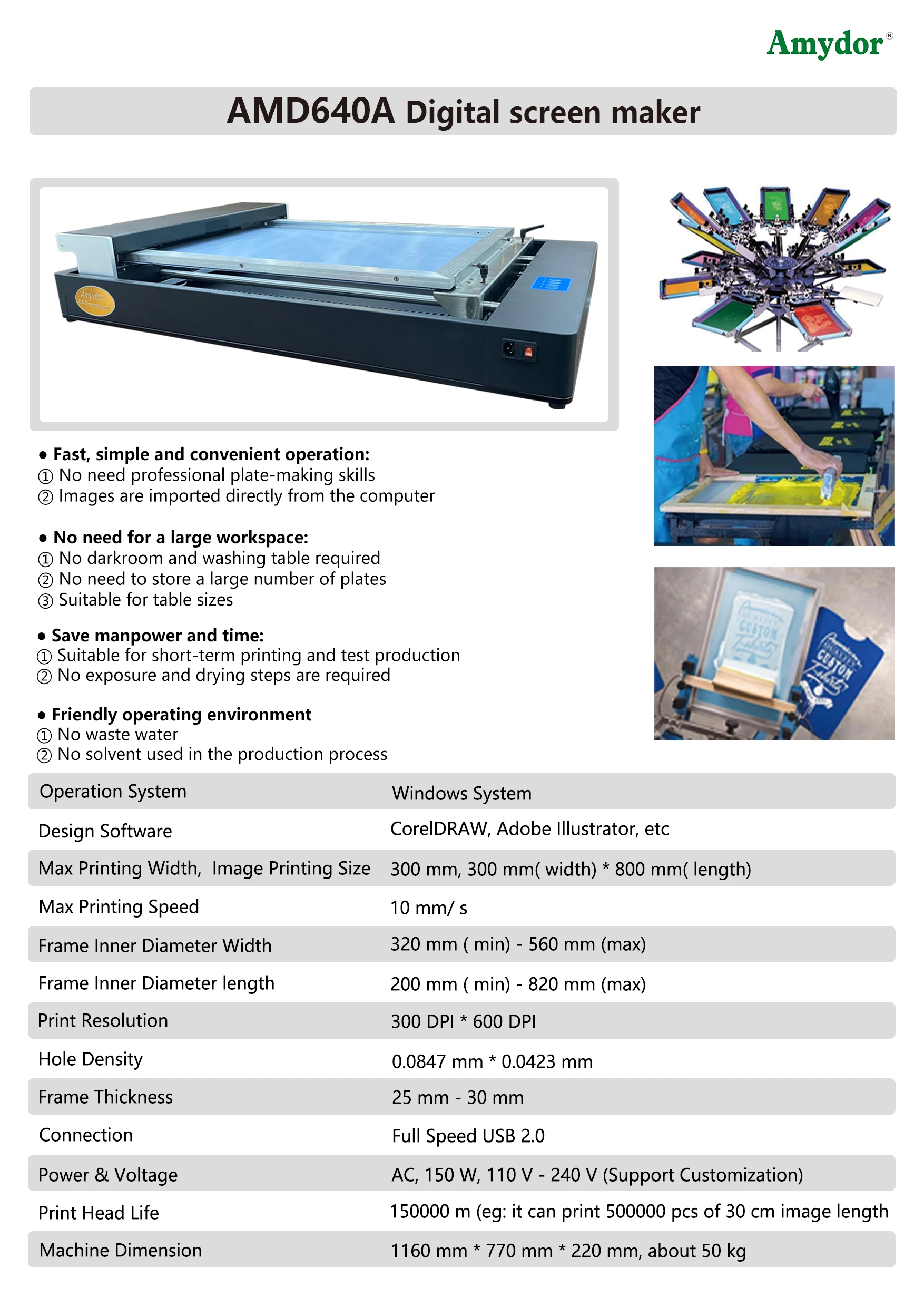 Amydor Digital Screen Printing Machine AMD640A - Easy & Fast