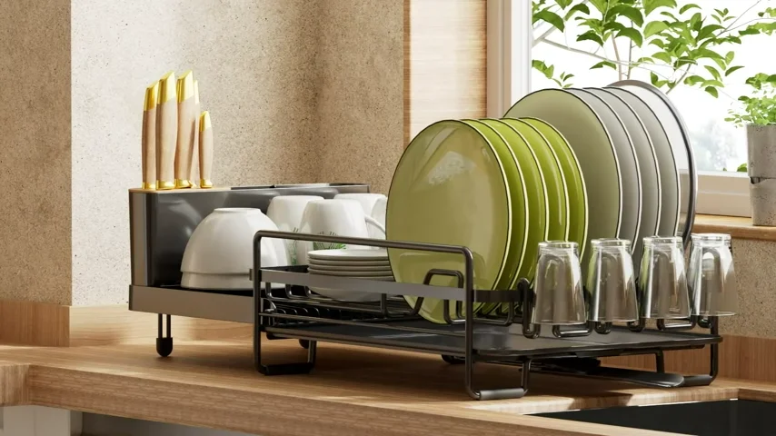 Expandable Kitchen Shelves Stainless Steel Layer Storage For Dish Rack ...