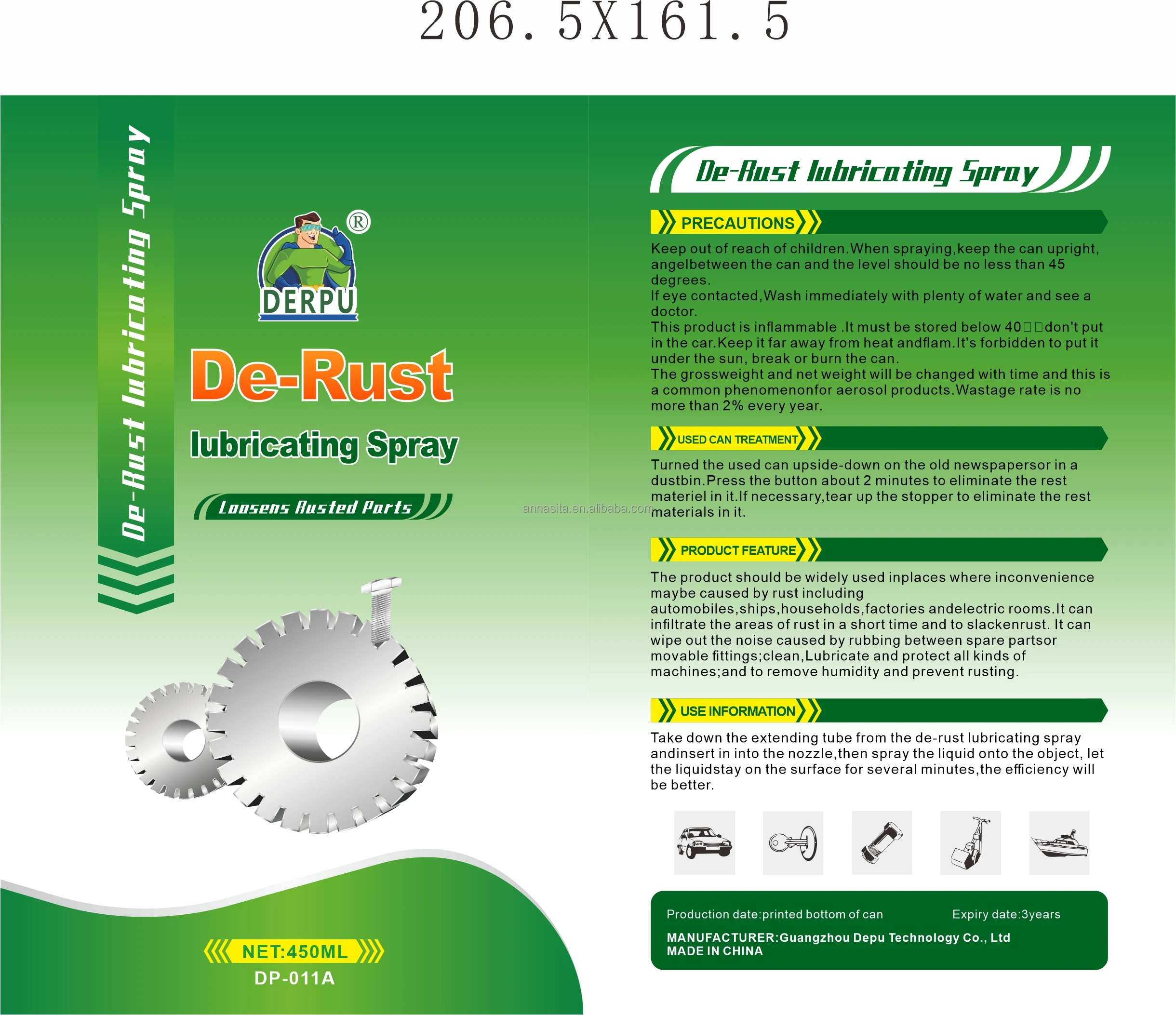 Automotive Lubricants Oil 125ml De-rust Lubricating Spray Fluid Loosen ...