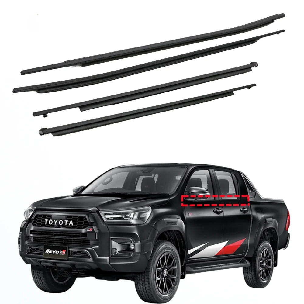 Black Window Glass Seals Door Belt Weatherstrip For Toyota-hilux-revo ...