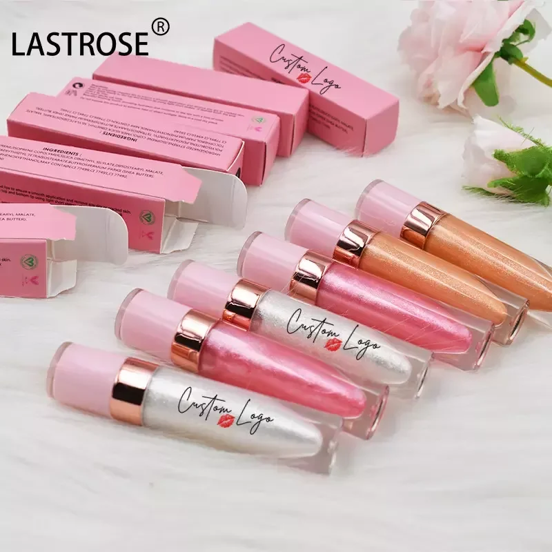 Cute Pink Lip Gloss New Private Label Vegan Clear Lipgloss Lipstick ...