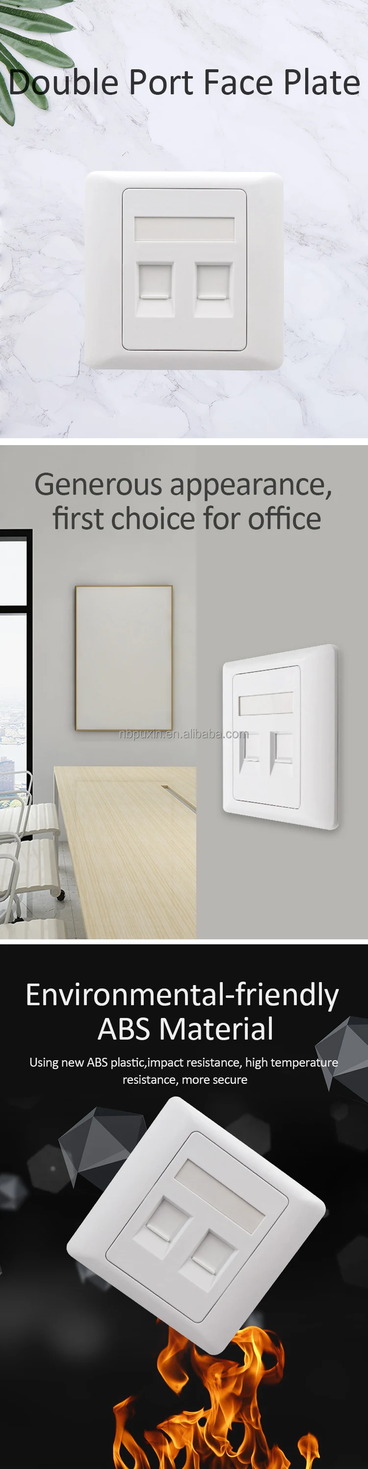 PuXin Cat5e Cat6 Face Plate Rj45 Rj11 Cable Switch Wall Socket Plate 86 ...