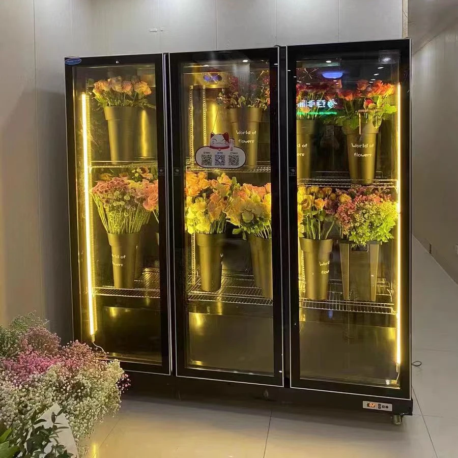 2023 Luxury high quality 3 door fresh flower cooler refrigerator ...