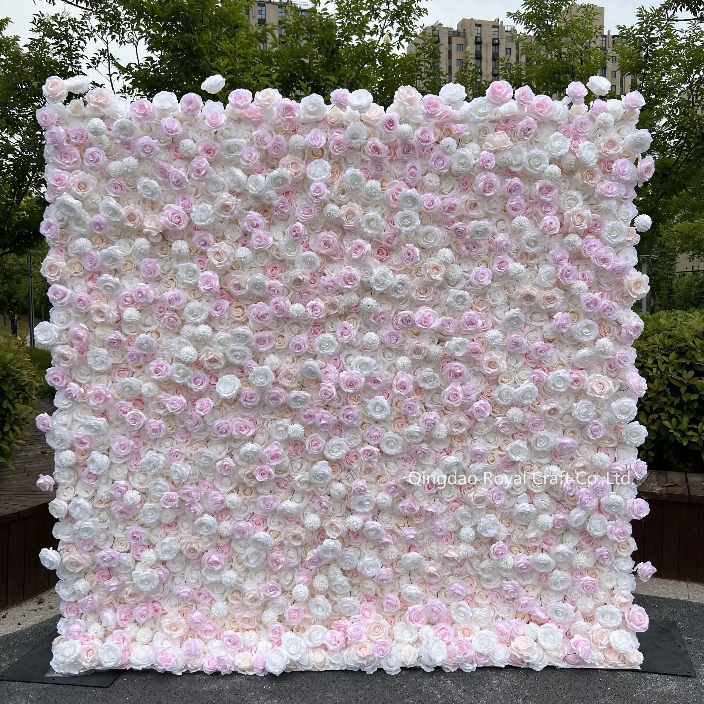 Pink Flower Wall Backdrop Flower Rose Wall Backdrop Decor Party ...