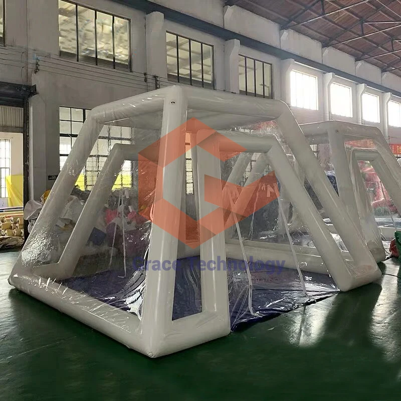 Inflatable Clear Geodesic Dome Tent / Beach Sun-Set Seeing Lovers Tent ...