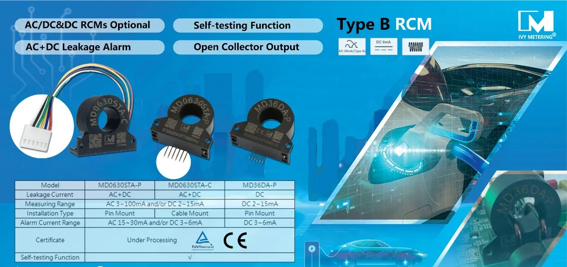 Iec62955 Rdc Dd 6ma Leakage Alarm Sensor For Dc Systems