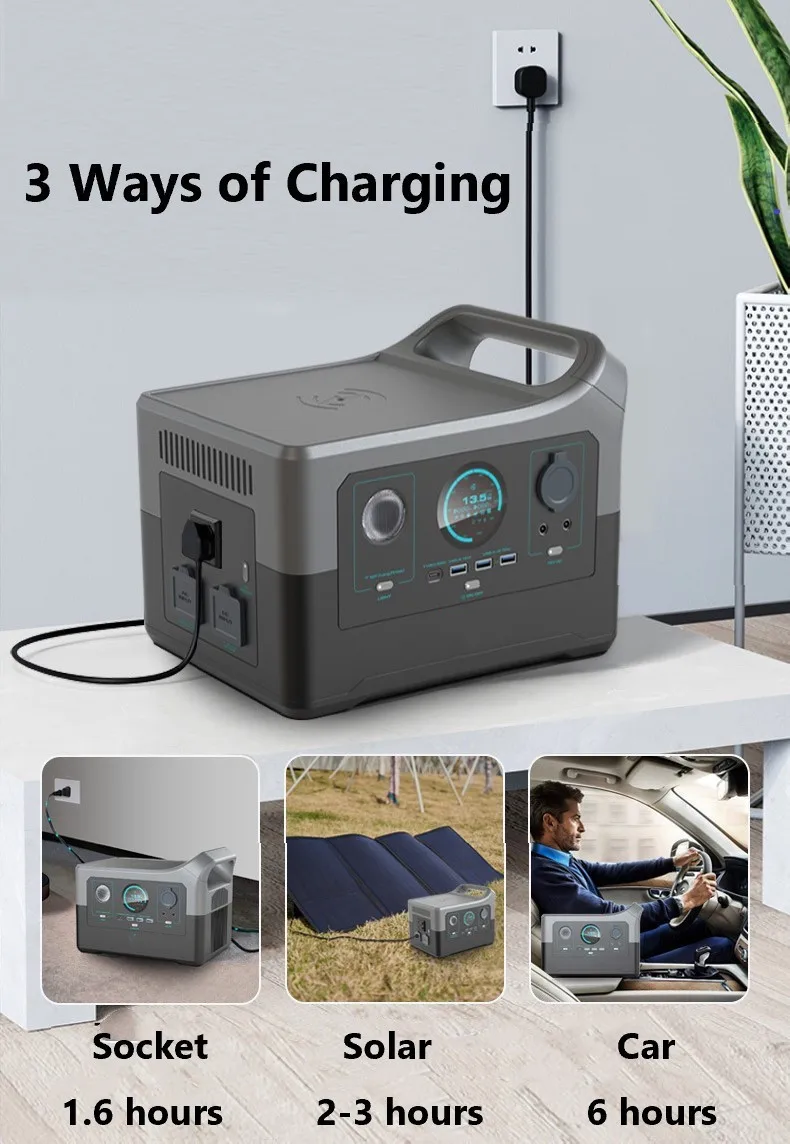 Solar Generator 700w Outdoor Bank Portable Solar Lifepo4 Portable Power ...