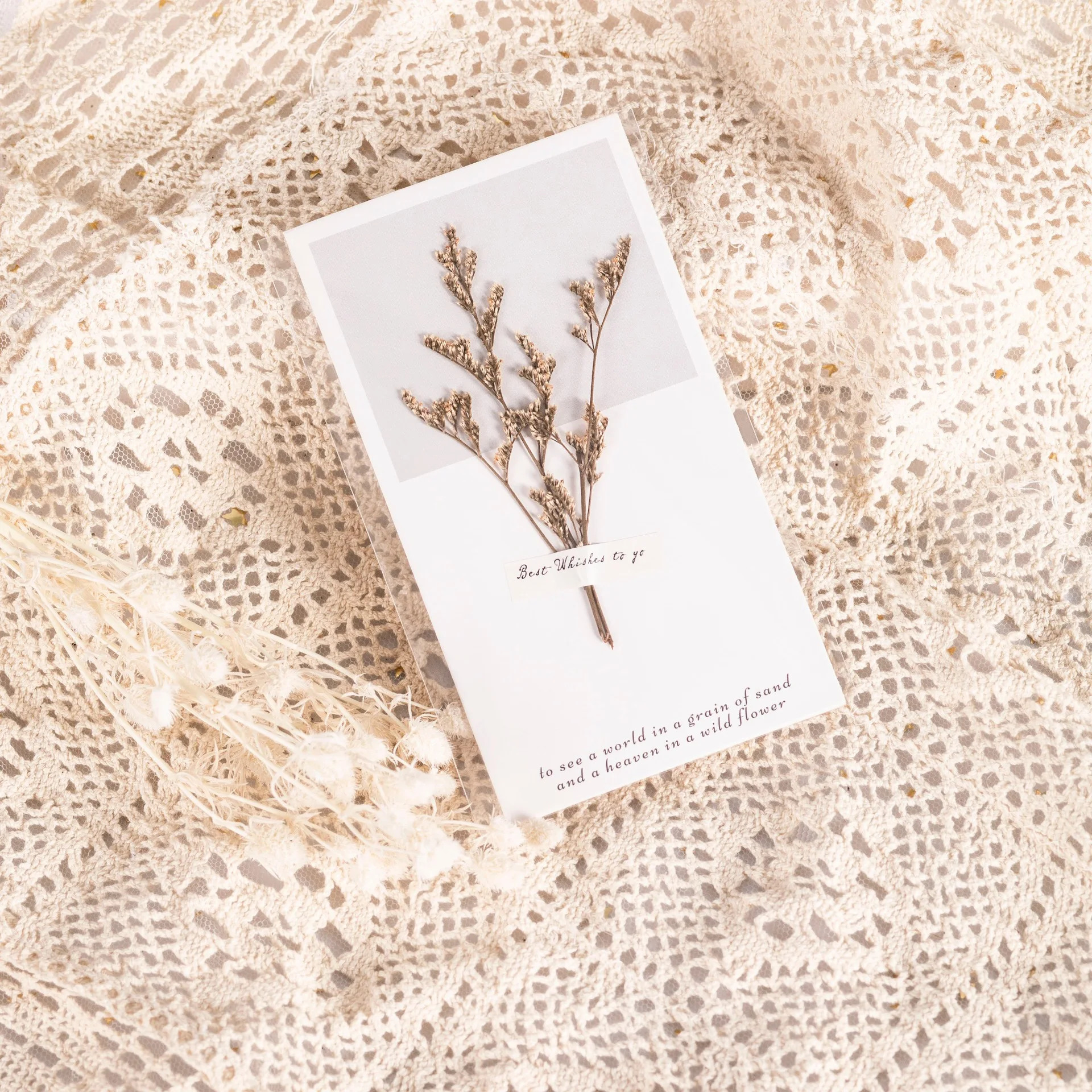 Dried Flowers Greeting Cards Mini - Perfect for Any Occasion