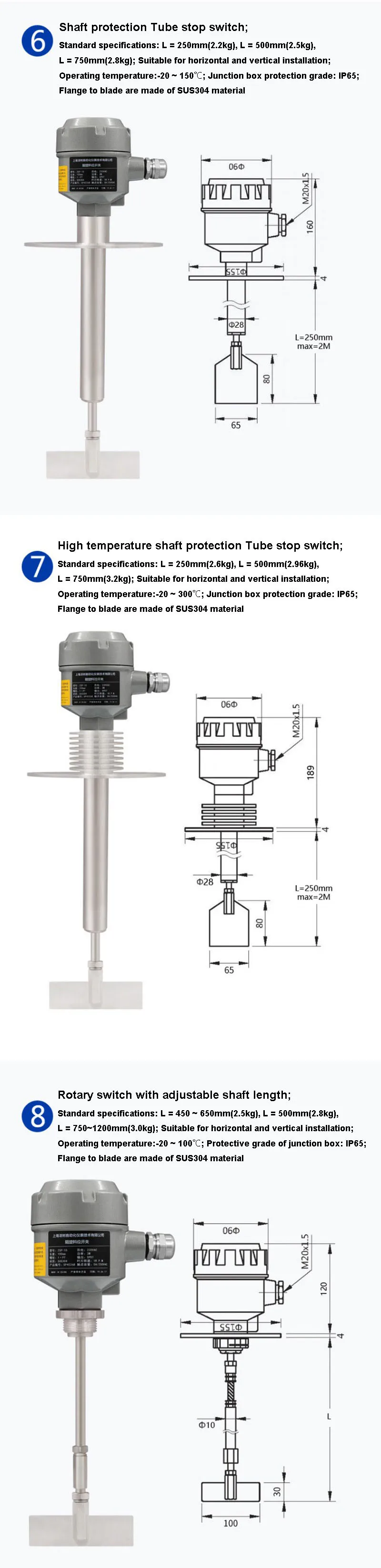 Zhiqiong Rotary Level Switch - High Temperature Control