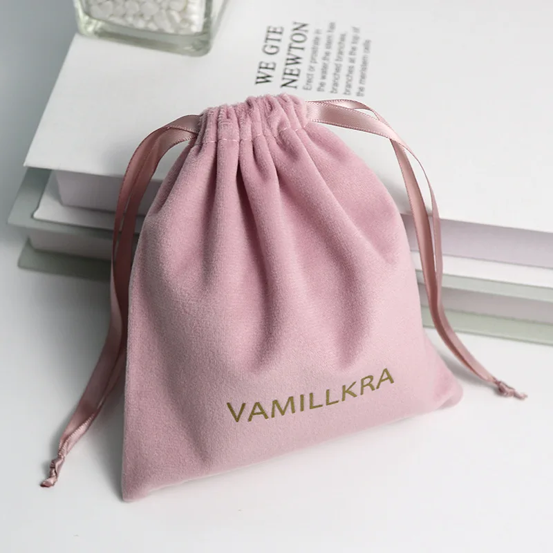Custom Printed Velvet Drawstring Bags - Luxury Gift Pouches