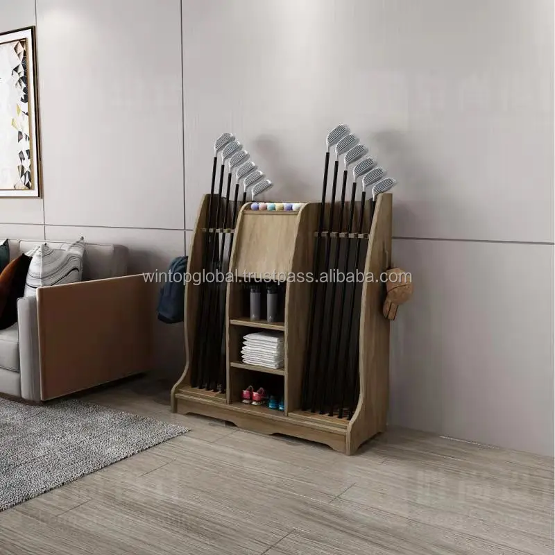 Customized Modern Style Wooden Golf Club Rack - Golf Organizer Stand Rack