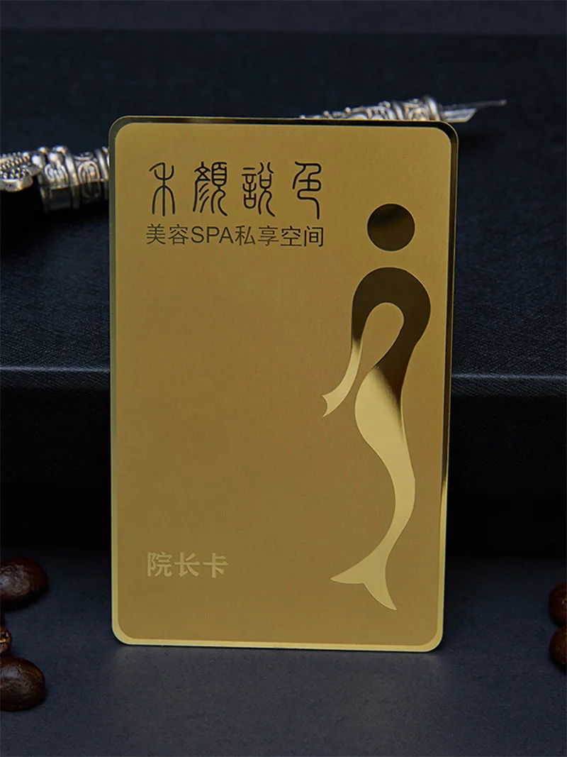 Custom Nfc Blank Metal Metallic Gold Magnetic Business Nfc Visiting ...