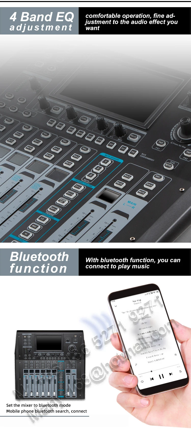 Md High Quality Input With Electronic Fader Digital Audio Mixer - Buy ...