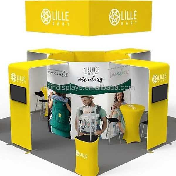 Oem Portable Expo Stand Tradeshow Booth 10ft Tension Fabric Display ...