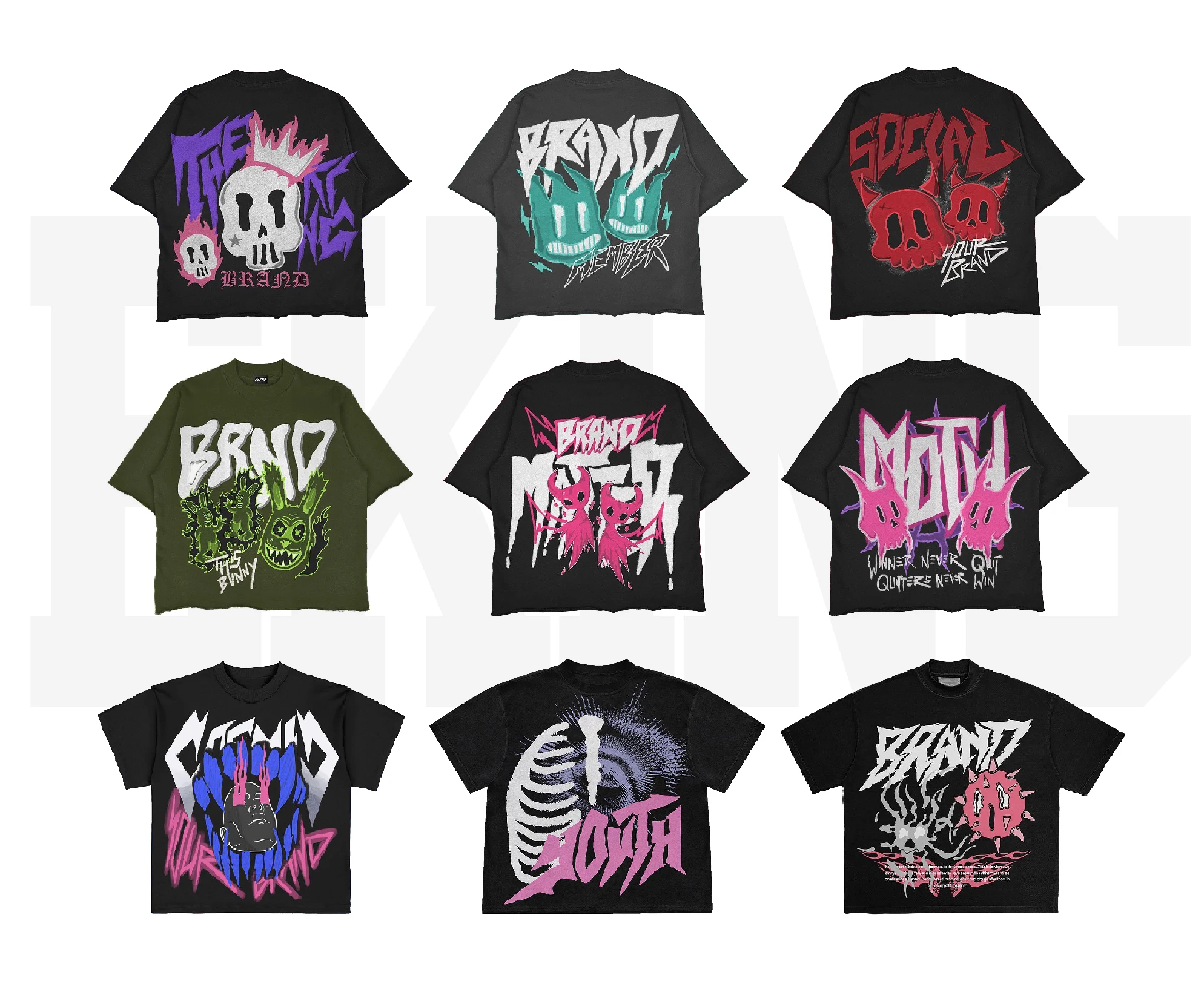 Custom Cotton Boxy Fit Round Neck Graphic Vintage Dtg Print Streetwear ...