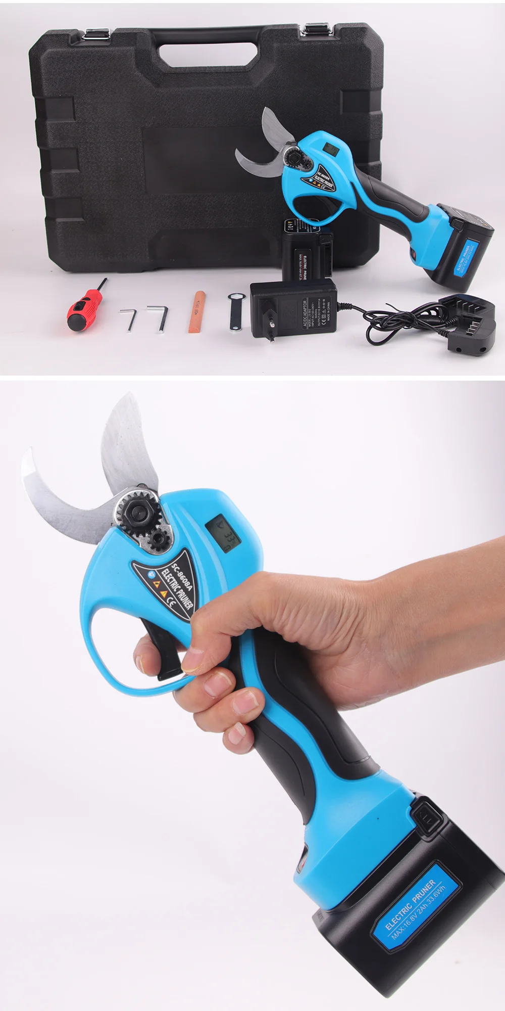Swansoft Lithium Battery Powered Tree Branch Pruner Lithium Shears ...