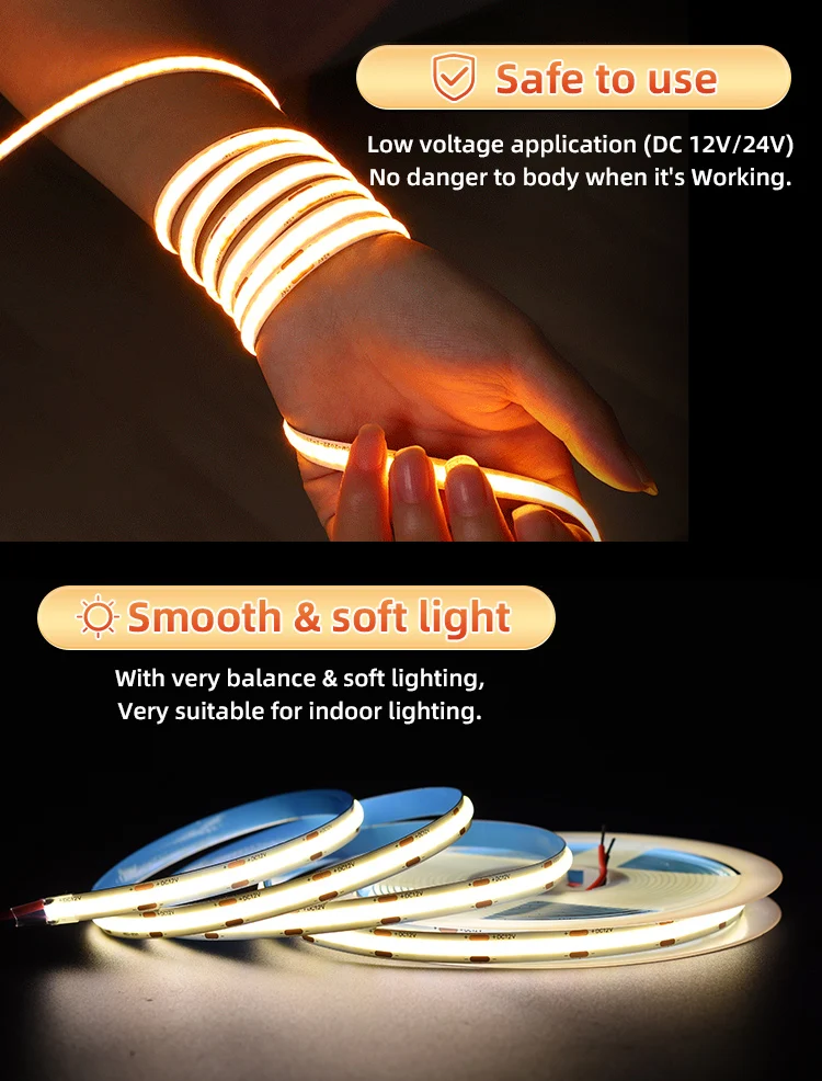 COB LED Strip Lights - High Density 6500K for Kitchen & Decor