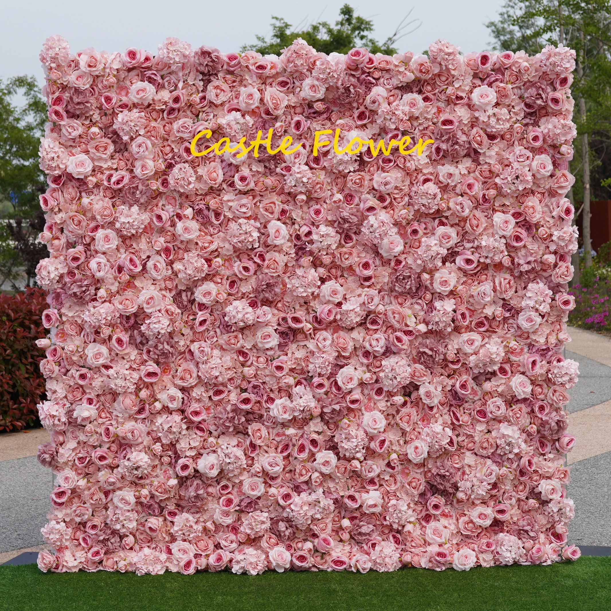 F-FW0055 Custom Flowerwall 5D 3D White Roll up Cloth Flower Wall ...