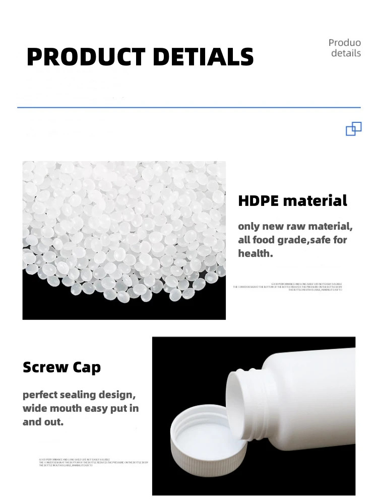 Custom Printed 500ml HDPE Plastic Pill Bottles White Medical Container ...
