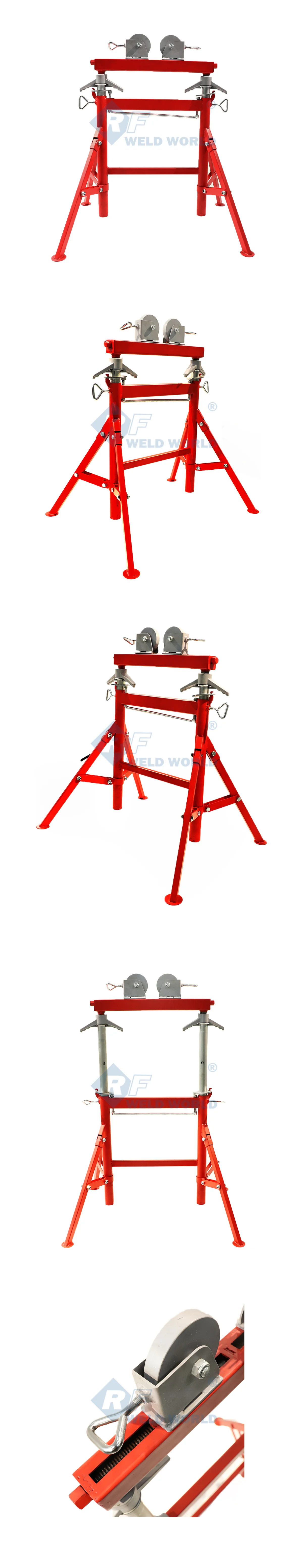 Stainless Wheel Pipe Roller Support Double Roll Adjustable Steel Pipe ...