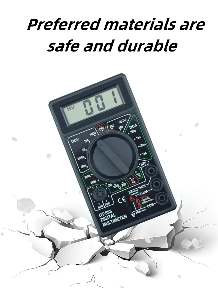 Dt838 Portable Smart Multimeter Digital Electronic Multimeter Voltage ...