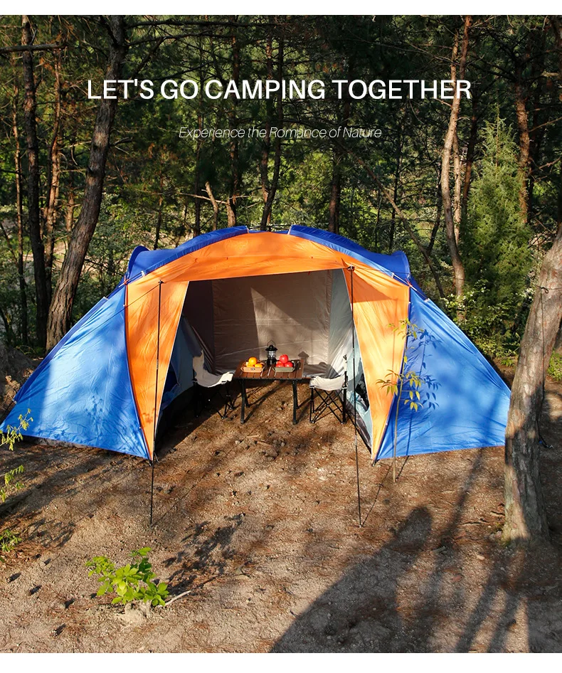 Two Bedroom One Living Room Double Layered Camping Tent Outdoor Sun ...