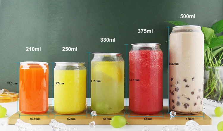 Factory Wholesale 330ml 375ml 500ml Round Clear Pet Can For Beer Coffee Soda Beverage - Buy Hot ...