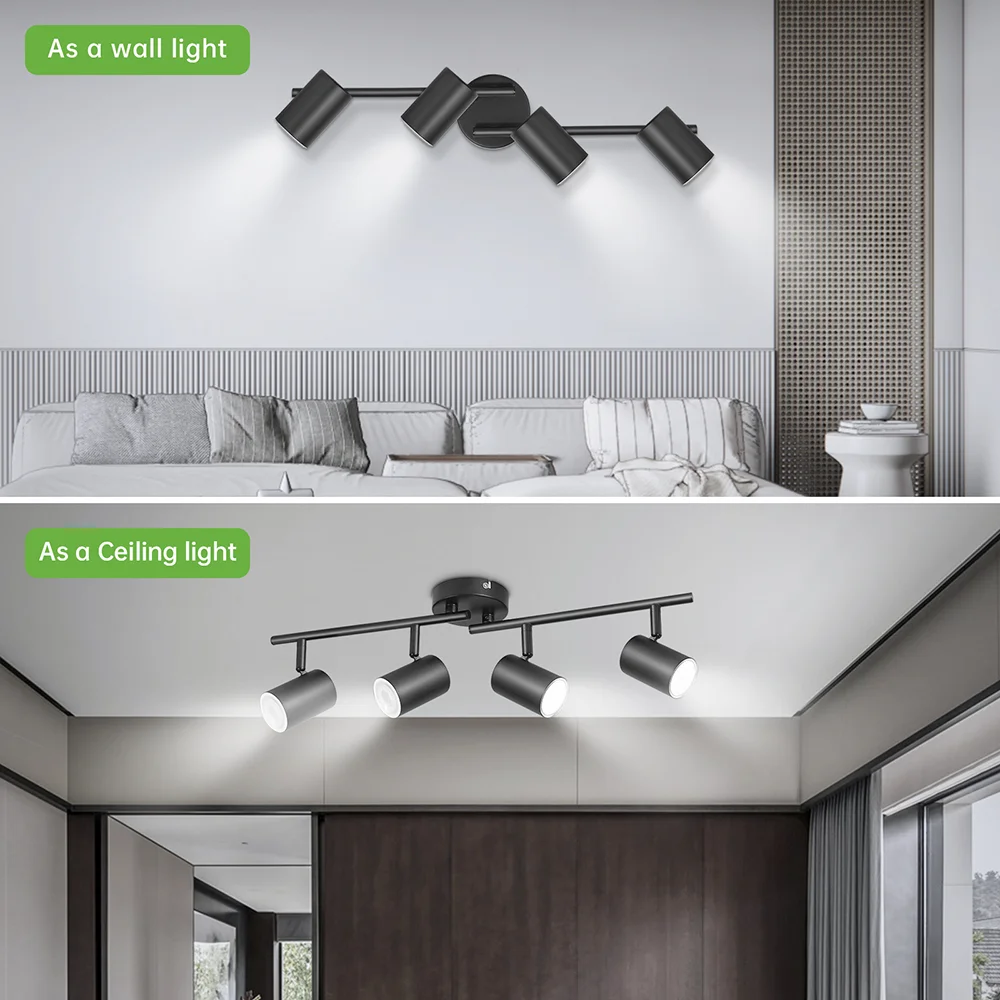 4 Head Modern Ceiling Lamp Bar Bright Adjustable Led Ceiling Light ...