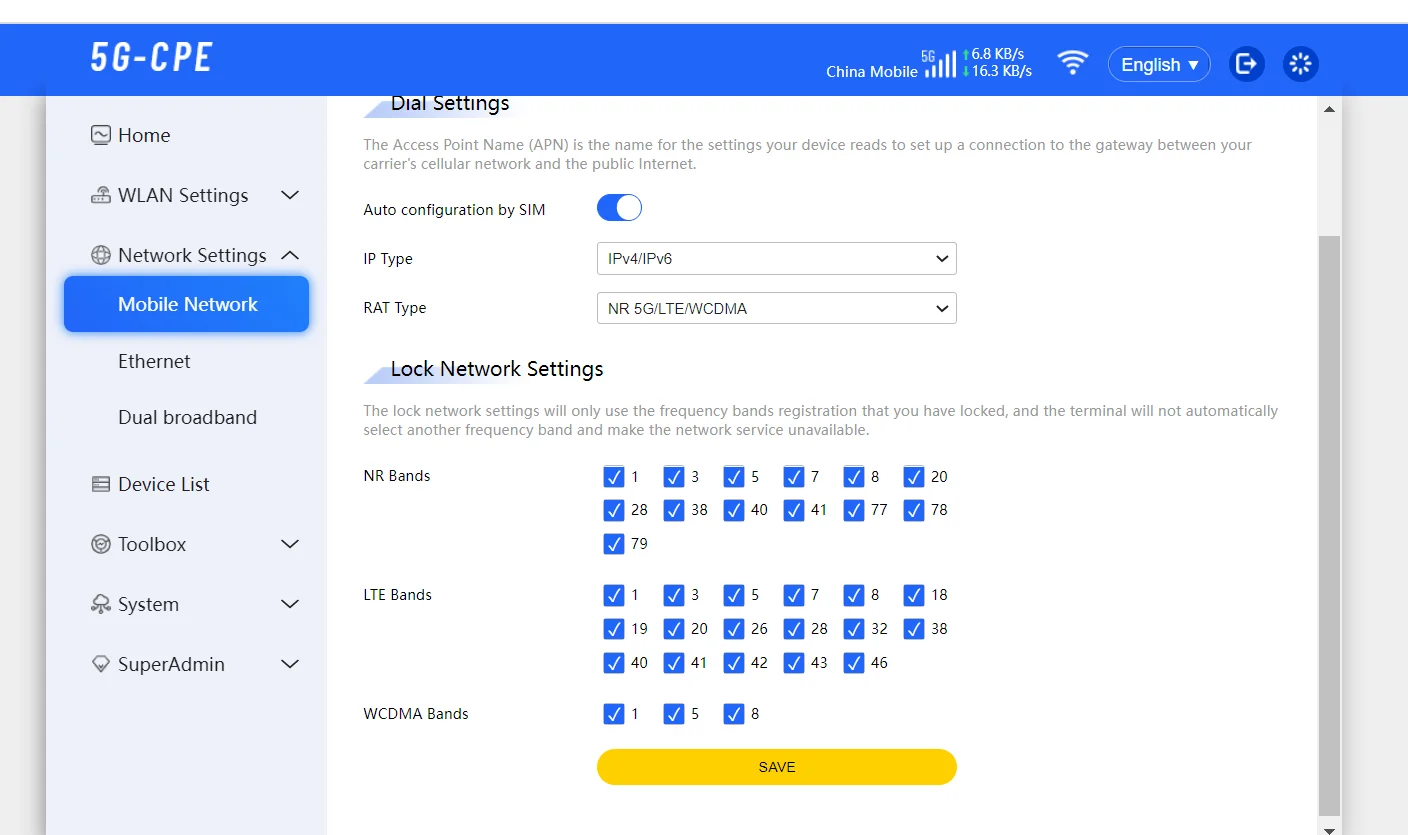 Yeacomm NR610 5G Home Internet Broadband Wireless Modem Router