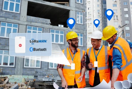 2Km Long Range Low Power Consumption Lorawan Personnel Badge Real-Time Positioning Bluetooth ...