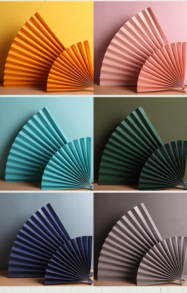 Photography Chinese Style Creative Folding 10 Colors Paper Fan Shooting ...