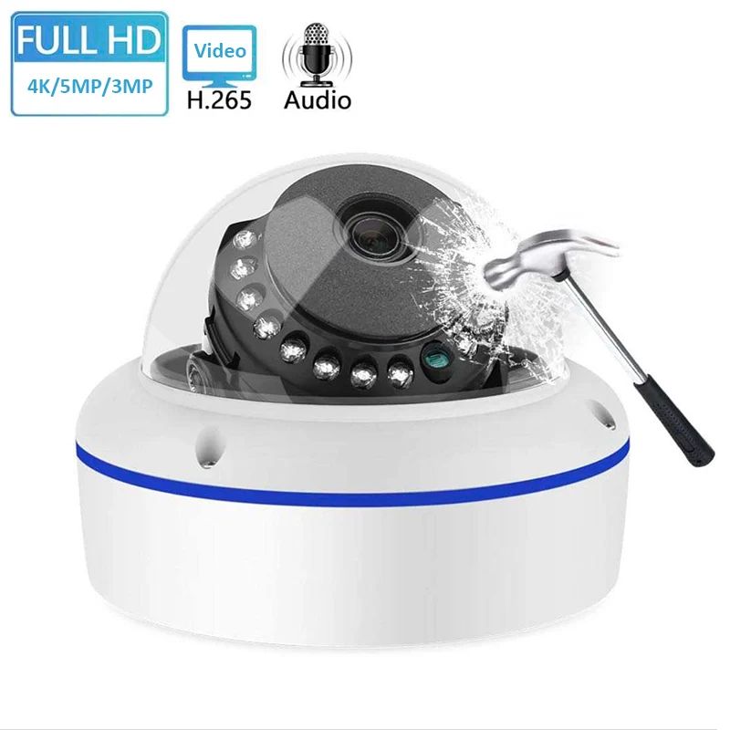 Cctv Metal Dome 8mp 4k Security Poe Ip Camera Ceiling Network ...