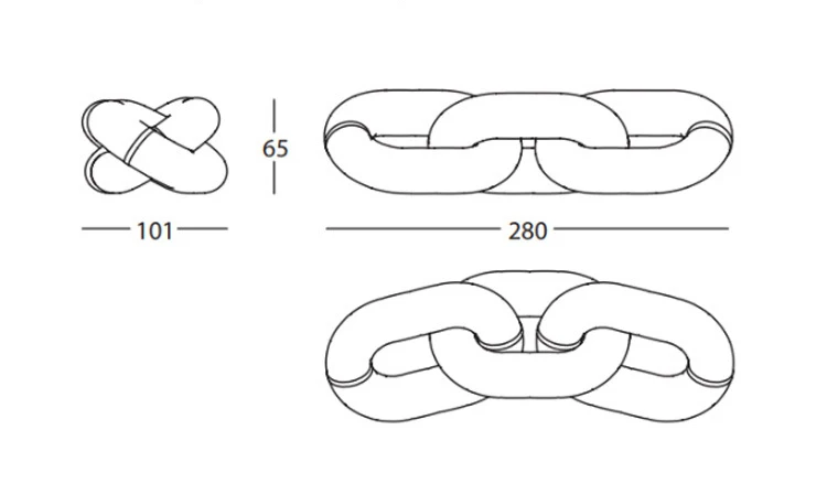 Modern Minimalist Designer Creative Chain Sofa Model Room Home ...