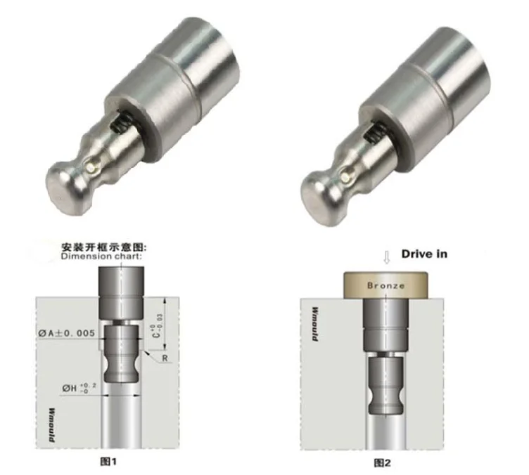 High Precision Standard Mold Components Air Poppets Valves Air Operated ...