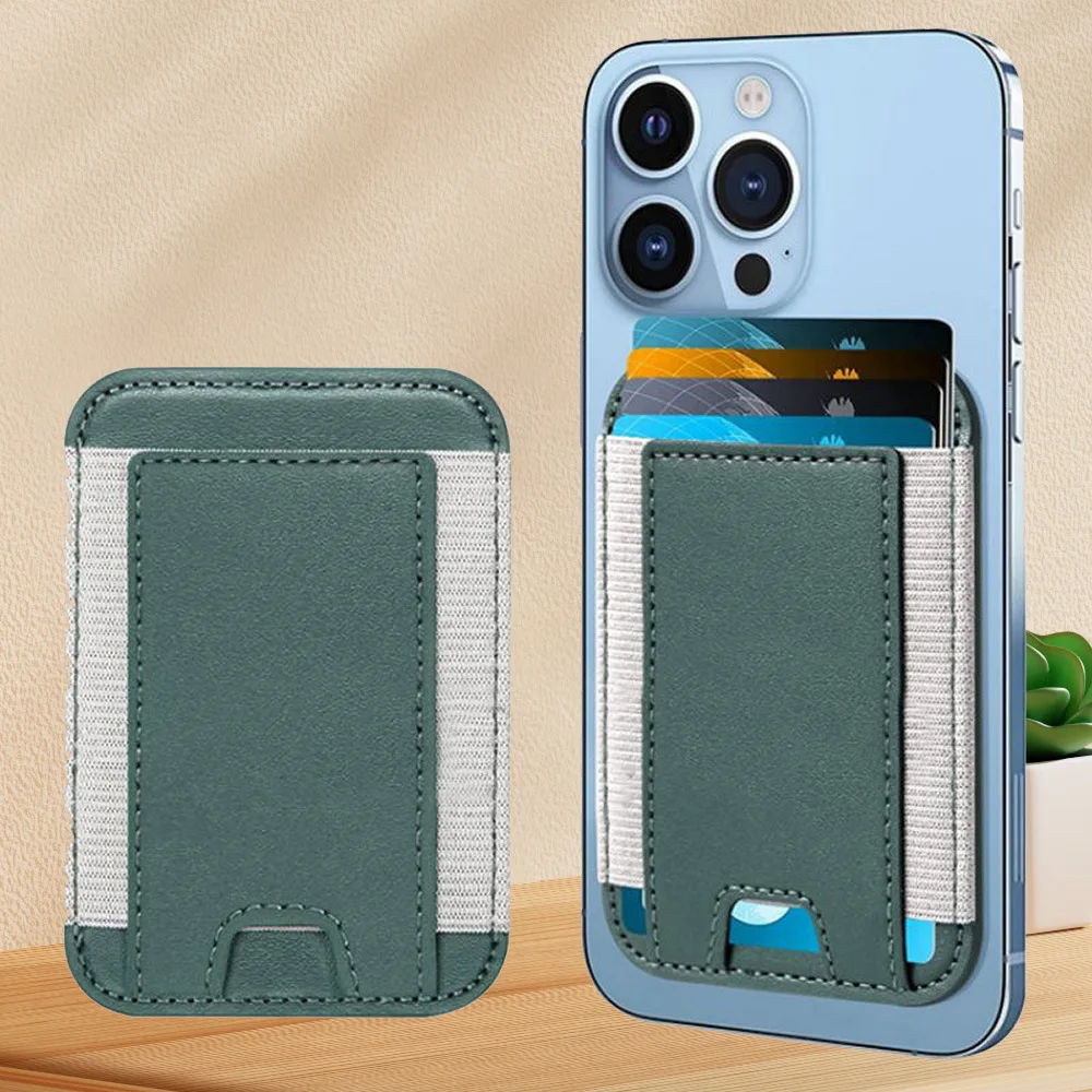 Factory Customize Elastic Band Leather Magsafe Magnetic Phone Card ...