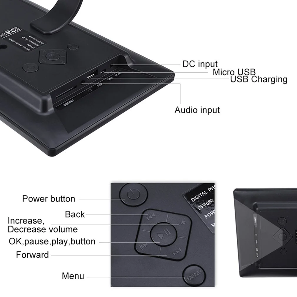7'' Digital Picture Frame with Video Playback, Multi-Language Support ...