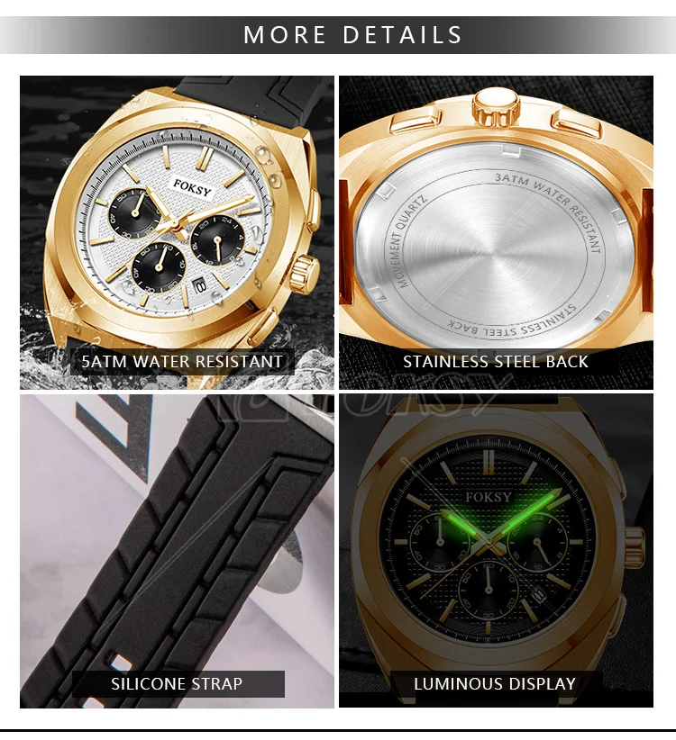 Shop High End Wrist Quartz Men’s Watch with 316L Stainless Steel Case Back