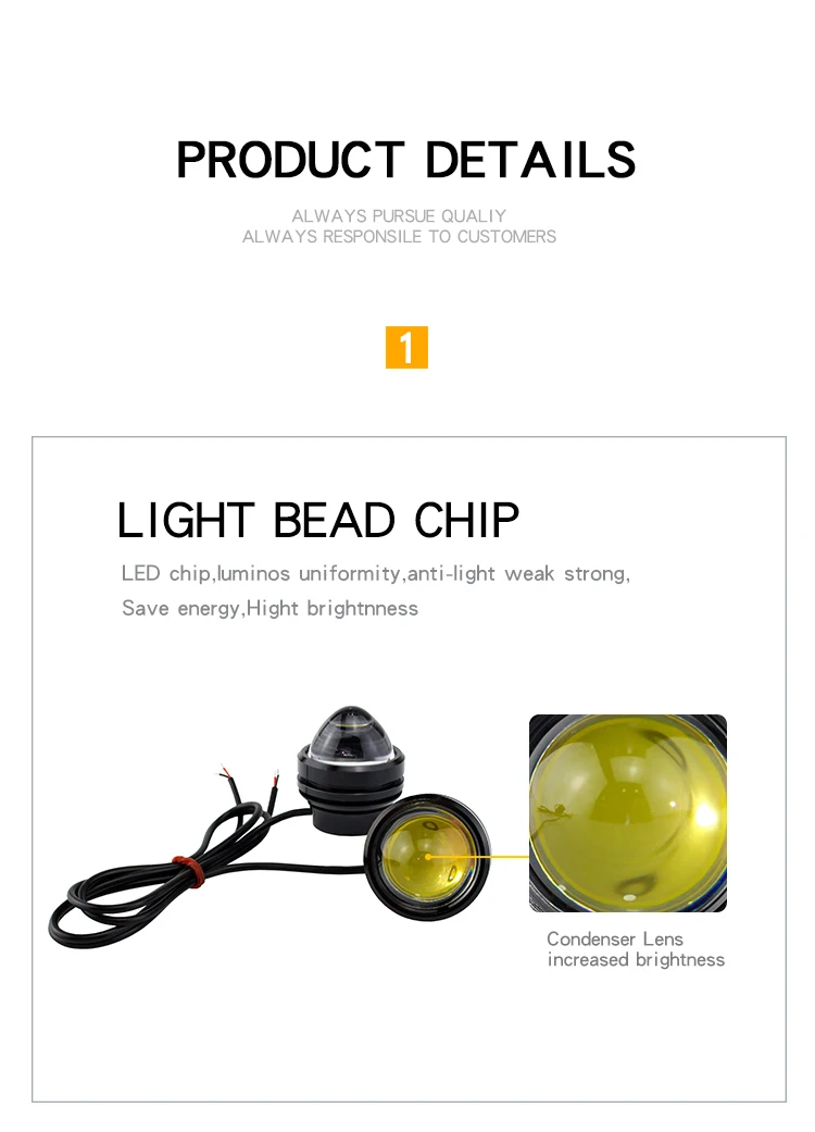 Led Fog Lamp Eagle Eye Cob Light Dc 12v Daytime Running Lights Source ...