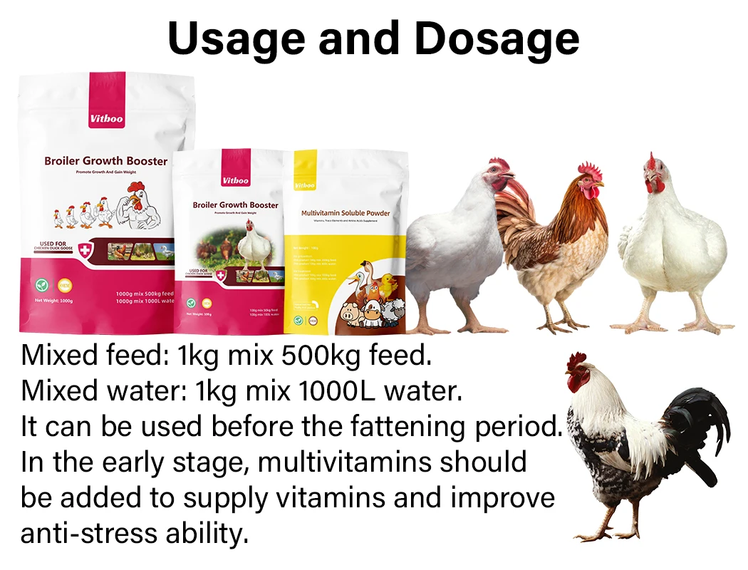 Broiler Promoter Fast Growth And Weight Gain Chicken Booster Poultry Feed Additives - Buy Animal ...